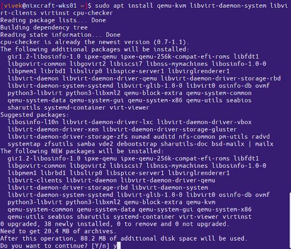 How to install KVM on Ubuntu 20.04 LTS Headless Server