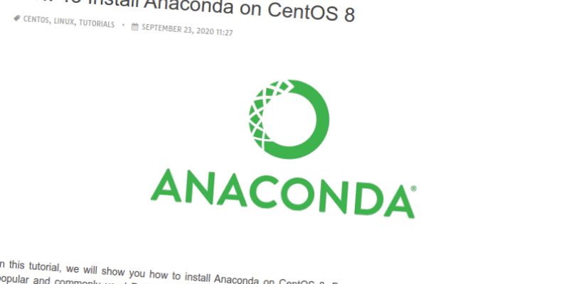 How To Install Anaconda on CentOS 8