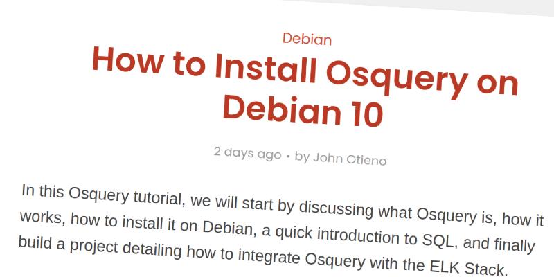 How to Install Osquery on Debian 10