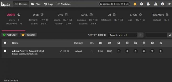 Install Hestia web control panel on Debian 11 Bullseye