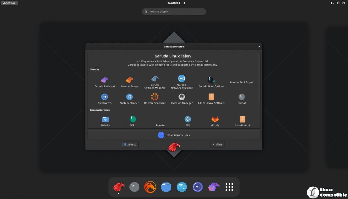 Garuda Linux "Talon" (221017) released