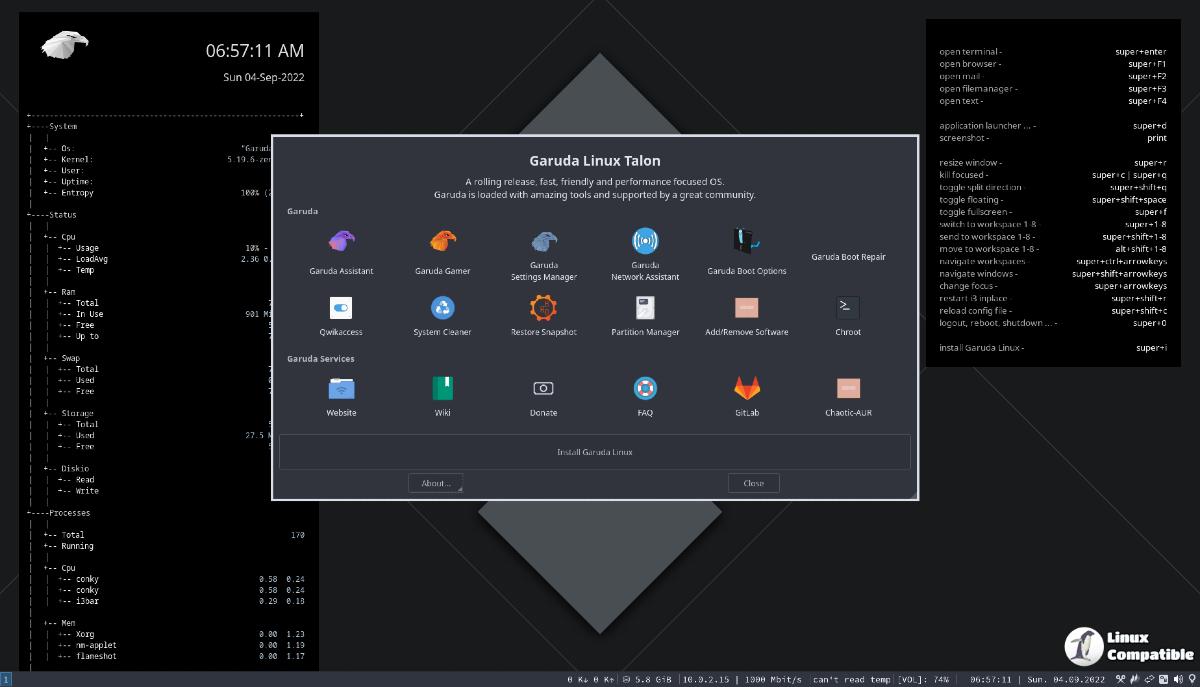 Garuda Linux "Talon" (220903) released