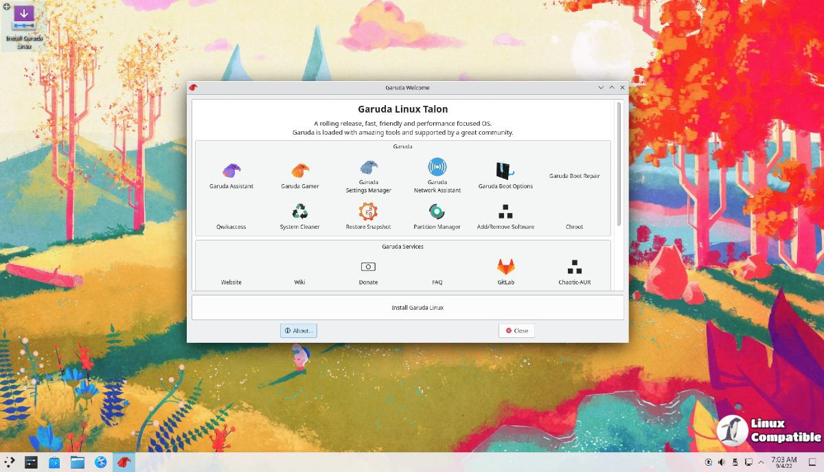 Garuda Linux "Talon" (221017) released