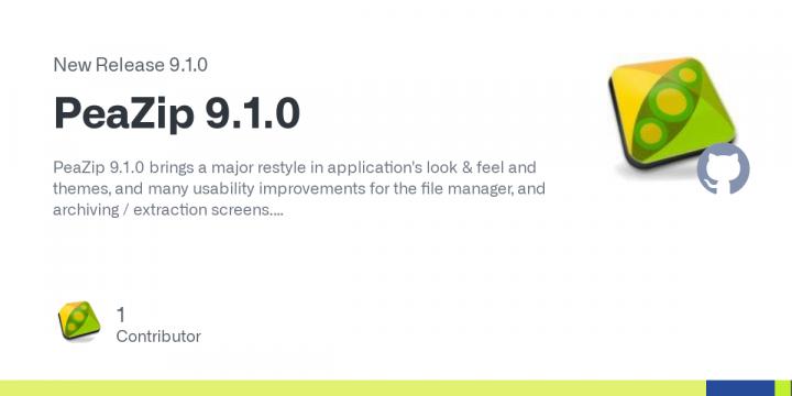 PeaZip 9.1.0 released