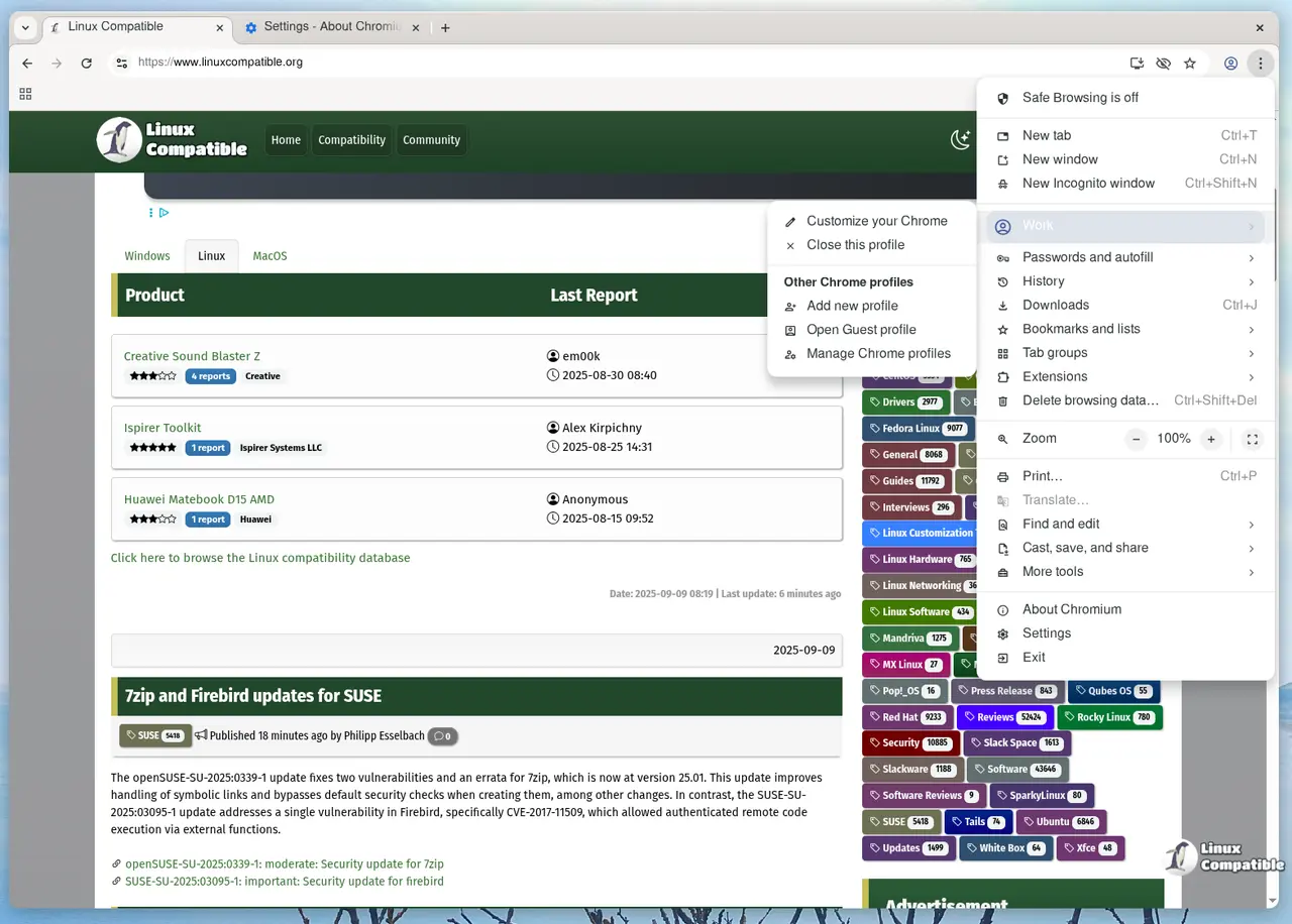 Ungoogled Chromium 140.0.7339.80-1 released