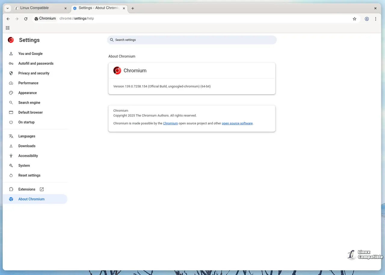 Ungoogled Chromium 140.0.7339.127-1 released